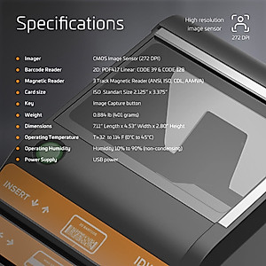 E-Seek M280 ID Reader - USB Flatbed Scanner & 2D Barcode Reader for Desktop