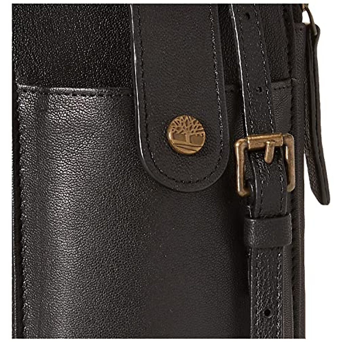 Timberland womens Wallet RFID Leather Crossbody Phone Bag, Black (Cav), One Size US