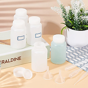 OLYCRAFT 20PCS 100ml Wide Mouth Plastic Bottles Plastic Liquid Reagent Bottles with Caps Lab Plastic Sample Bottle Graduated Reagent Bottle Liquid Solid Storage Container Bottle for Laboratory Project