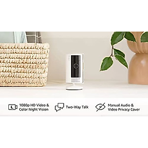 All-new Ring Indoor Cam (2nd Gen) | 1080p HD Video & Color Night Vision, Two-Way Talk, and Manual Audio & Video Privacy Cover (2023 release) | White