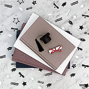 Congrats Grad Graduation Confetti 2023 - Pack of 1300 | Black and Silver Confetti for Graduation Party Decorations 2023 | Graduation Table Confetti Silver, Black | Graduation Centerpieces for Tables