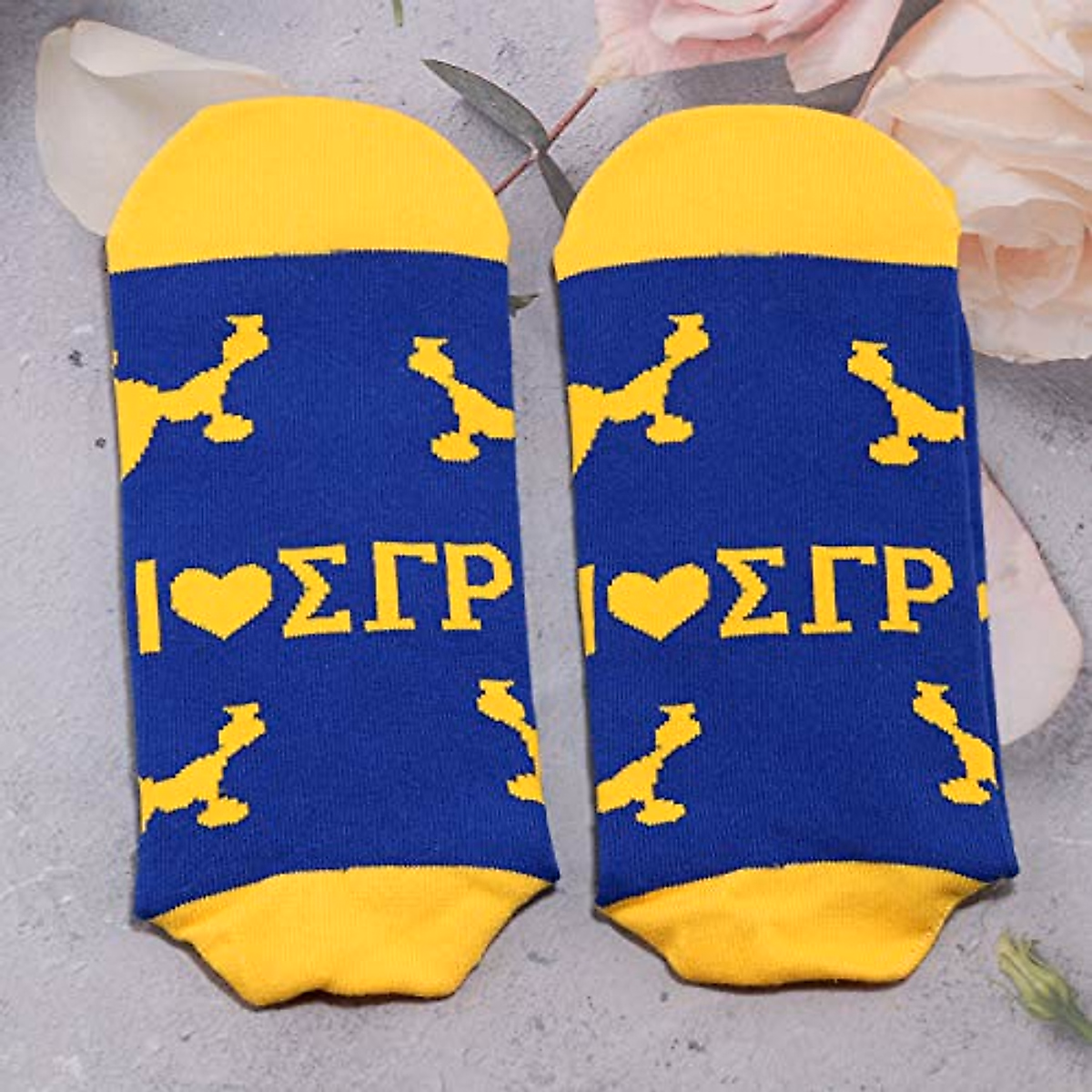 G2TUP Gamma Rho Sorority Gift 1922 Poodle Socks Sorority Sister Gift 2 Pairs Blue (1922 Poodle Socks, Mid Calf)