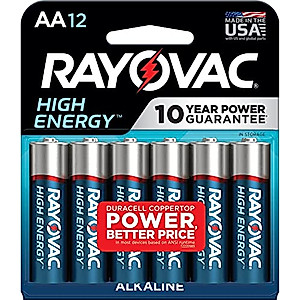 Rayovac AA Batteries and AAA Batteries, 12 High Energy Double A Batteries and 12 High Energy Triple A Batteries Combo Pack, 24 Count