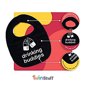 Drinking Buddies Unisex Bibs - Twins Baby Bibs For Boys and Girls