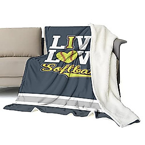 Feim-AO Ive Love - Softball Home Blanket Anti-Static Nap Blanket Luxury Velvet Fleece Blanket Thermal Throw Sleeping Blankets for Sofa Bed Couch