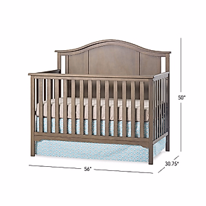 Child Craft Cottage Arch Top 4-in-1 Convertible Crib, Baby Crib Converts to Day Bed, Toddler Bed and Full Size Bed, 3 Adjustable Mattress Positions, Non-Toxic, Baby Safe Finish (Dusty Heather)