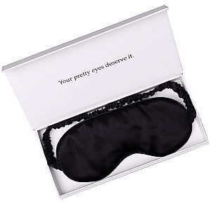 Silk Sleep Mask Light Blocking Luxury 100% Mulberry 19mm Silk Eye Mask Eye Cover Blindfold Ultra Soft Light & Comfy Anti Aging Skin Care with Travel Bag Gift Package