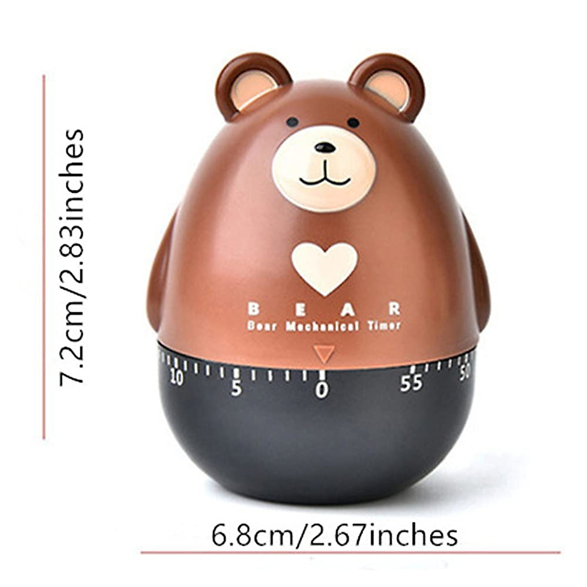 Mechanical Kitchen Timer Cute Cartoon Animal Timers 60 Minutes Mechanical Kitchen Cooking Timer Clock Loud Alarm Counters Mini Size Manual Timer (F)