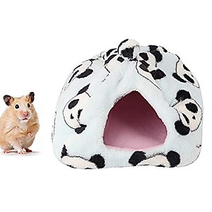 GLOGLOW Hamster Bed, Panda Shape Warm Hanging Bed Cute Warm Hammock Nest for Sugar Glider Rat Guinea Pig Gerbil Mice Hamster(L)
