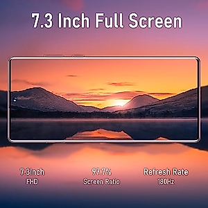 WV LeisureMaster C21 5G Smartphone Unlocked, 7.3" FHD+ Display 180Hz, 120MP Triple Camera,7300 mAh Battery, 4GB+128GB/256GB Android 12 Dual SIM Cell Phones Unlocked with Headset/Pen/GPS/Face ID