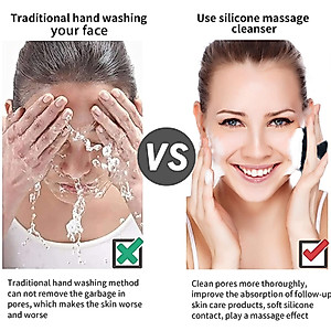 Face Scrubber，Silicone Face Scrubber for Men, Facial Cleansing Brush Silicone Face Wash Brush Manual Waterproof Cleansing Skin Care Face Brushes for Cleansing and Exfoliating (Black)