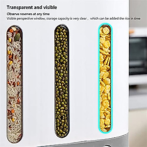 Grain Dispenser Cereal Dispenser Rice Grain Dry Food Container Storage Wall Mounted Case Kitchen Rice Bucket Storage Rice, Beans, Grains,Dry Food