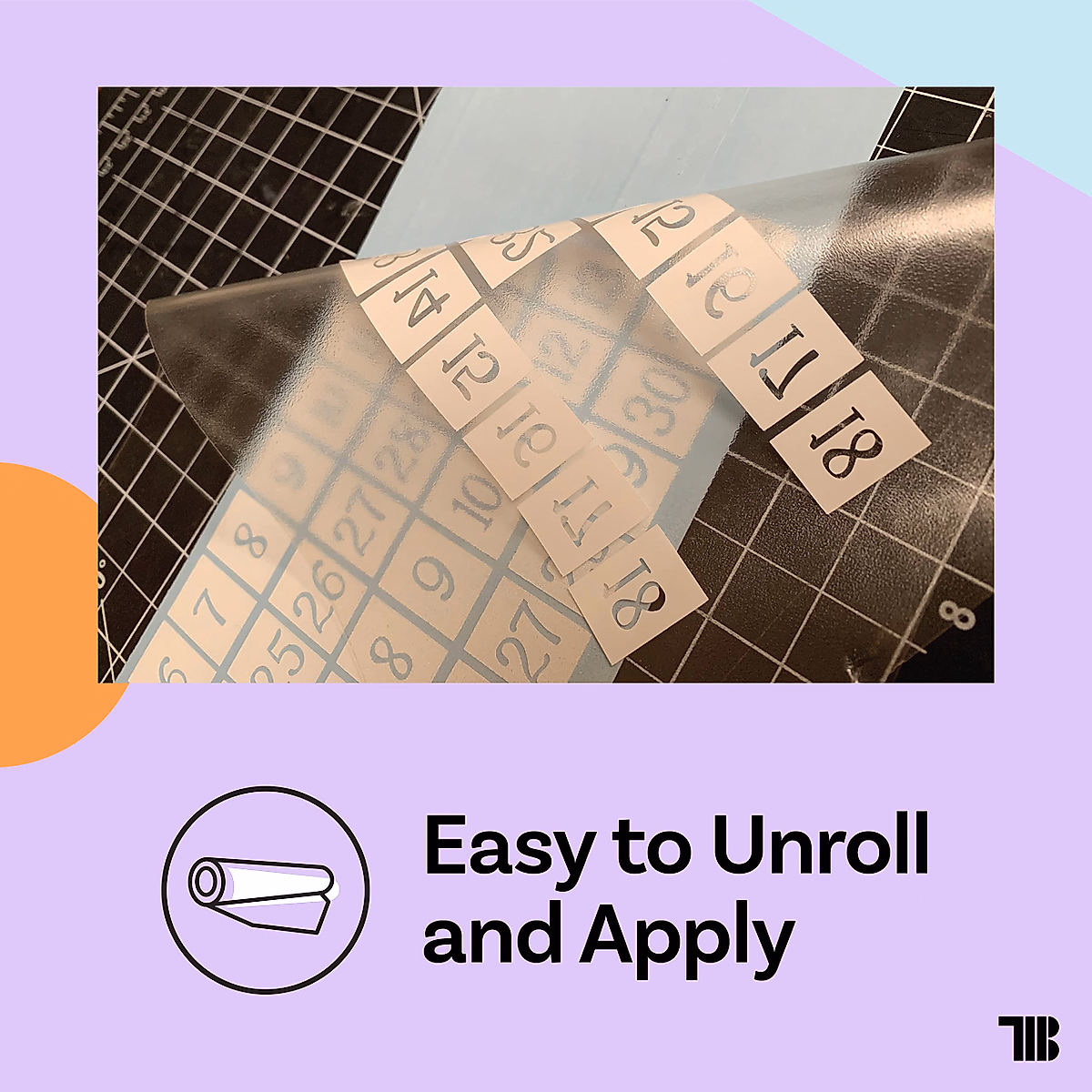 12" x 100' Roll of Clear Transfer Tape for Vinyl, Made in America, Vinyl Transfer Tape with Alignment Grid for Cricut Crafts, Decals, and Letters