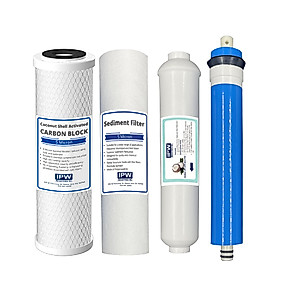 IPW Industries Inc. PureT RO450-905EZ Compatible 4 Stage Reverse Osmosis Replacement Filter Bundle (50 GPD, Universal)