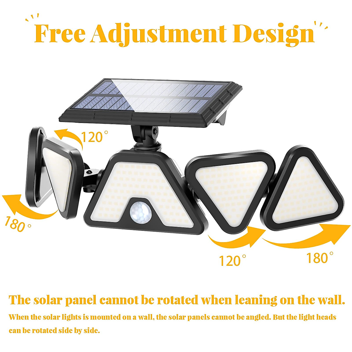 Neloodony Solar Lights Outdoor, 5 Heads Motion Sensor Outdoor Lights, IP65 Waterproof Solar Outdoor Lights, 329 LED Outdoor Lights for Garden, Patio, Yard, Garage, Front Door.