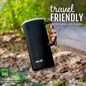 Ello Campy 11oz Stainless Steel Travel Mug with Handle and Leak-Proof Slider Lid, Reusable, Vacuum Insulated, Perfect for Coffee or Tea, Home, Gift, Travel, Office, BPA Free, Xavier Navy