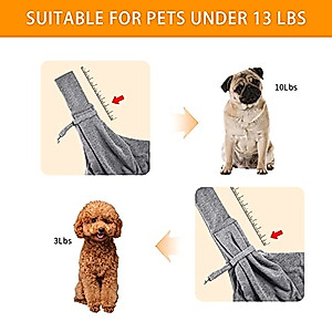 Dog Cat Sling Carrier, Subway Hands-Free Dog Cat Carrying Bag, Double-Sided Reversible Soft Fabric Puppy Sling, Outdoor Breathable Cotton Carrier for Small Dog Cat Pet