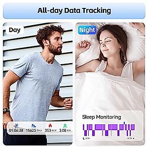 LaNikar Smart Watch for Women Men with Bluetooth Call 1.91" HD Full Touch Screen Fitness Tracker Watch with Heart Rate Sleep Monitor Waterproof Activity Tracker Smartwatch for iPhone Android Phones