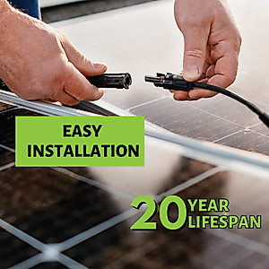 NuEnergy The Original Solar Connector Y Branch 1 to 2 Parallel Adapter Cable Wire Plug Tool Kit for Solar Panel (M/FF and F/MM)