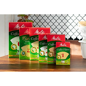 Melitta #2 Cone Coffee Filters, Unbleached Natural Brown, 100 Count (Pack of 6) 600 Total Filters Count - Packaging May Vary