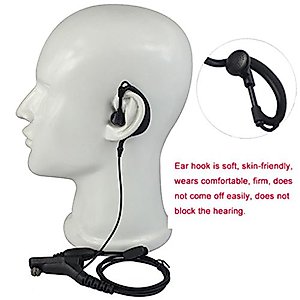 G Shape Earpiece Mic Compatible with Motorola APX 1000 APX 6000 APX 8000 XPR 7000 XPR 7550 XPR 7550e XPR 6000 XPR 6100 XPR 6500 XPR 6550 XPR 6580 XiR P8260 XiR P8268 Two Way Radio