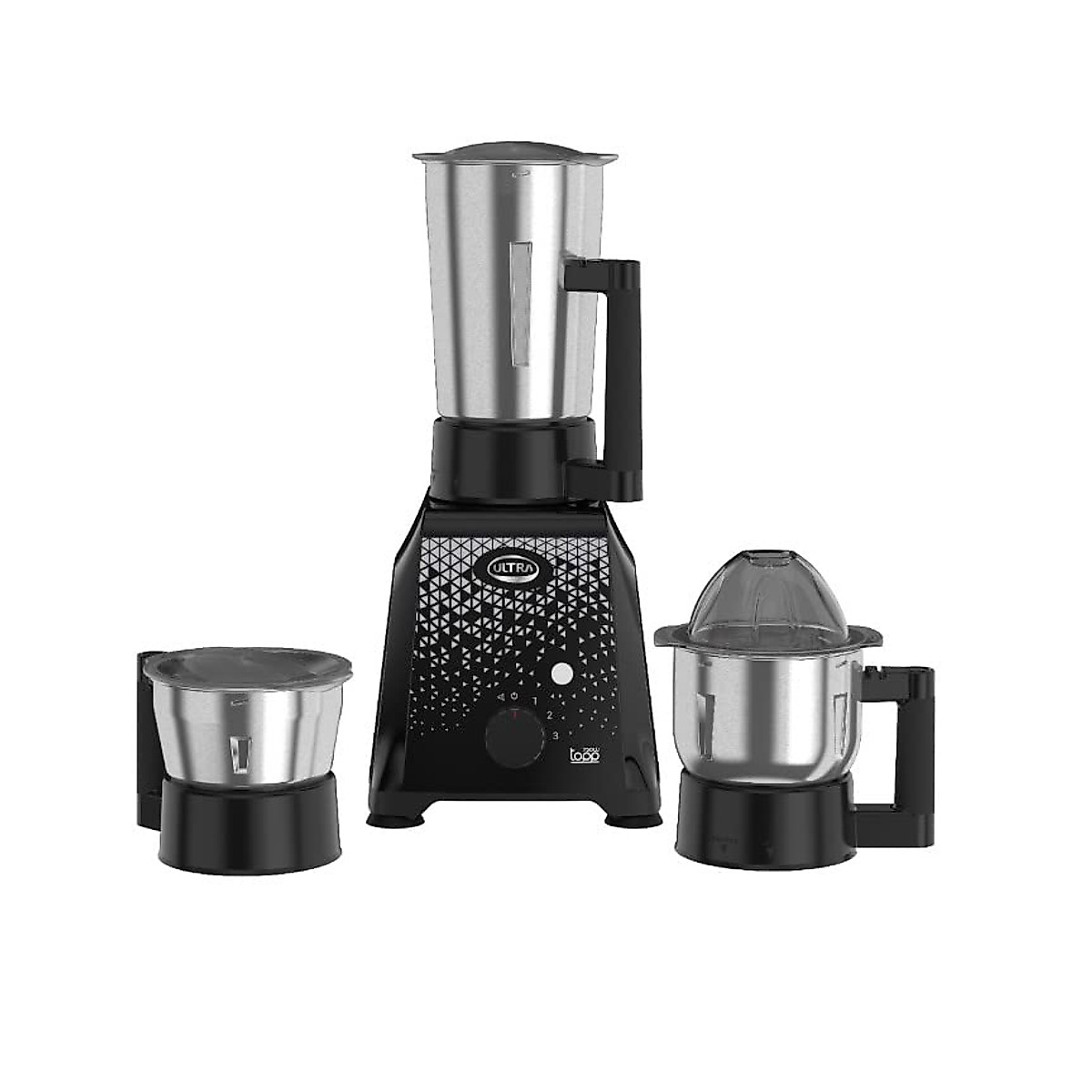 Ultra Topp 3-Jar Mixer Grinder 750-Watts 110V, Black
