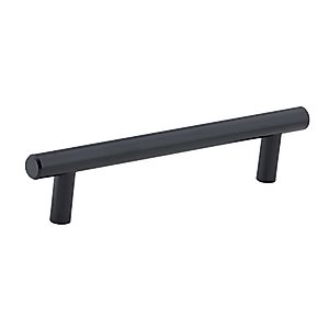 Richelieu Hardware BP205128900 Roosevelt Collection 5 1/16-inch (128 mm) Center-to-Center Matte Black Modern Cabinet and Drawer Bar Pull Handle for Kitchen, Bathroom, and Furniture