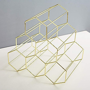 PENGKE Wine Rack Freestanding Wine Holder,6 Bottles Countertop Free-Stand Wine Storage Protector for Red White Wine