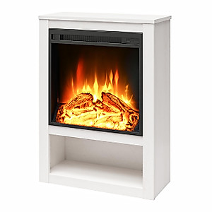 Ameriwood Home Clermont Electric Fireplace Mantel, Ivory Oak