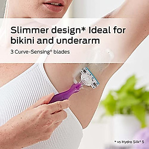 Schick Hydro Silk 3 Razor Blades Refills for Women, 4 Count