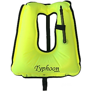 Typhoon Inflatable Snorkel Vest Safety Jacket Horseshoe Design Swimming Diving (Youth up to 80 lbs)