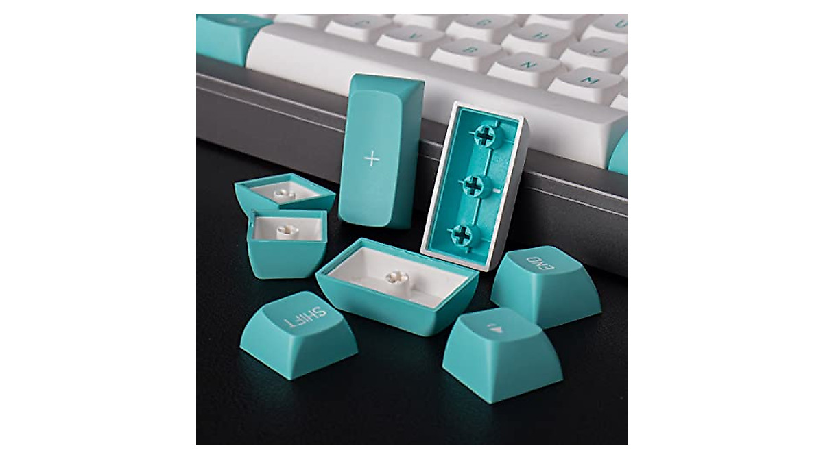 White Green Keycaps Set 150 Keys MSA Profile Double Shot ISO/ANSI ...
