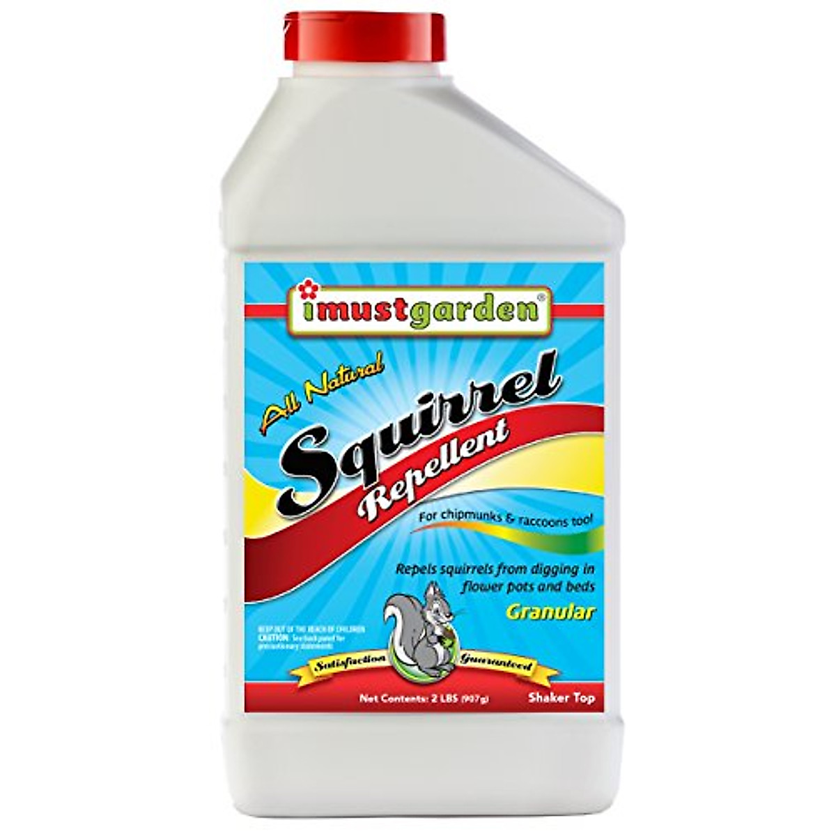 I Must Garden Squirrel Repellent – 2lb Granular (Repels Chipmunks): Stops Digging in Gardens, Flower Pots, and Beds – Easy Shaker Jar