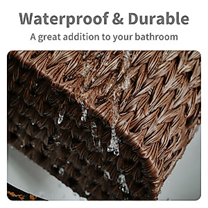 GRANNY SAYS Toilet Paper Storage, Toilet Paper Basket for Bathroom, Toilet Paper Holder With Storage, Toilet Paper Organizer for 6 Mega Rolls, Waterproof Bathroom Storage Basket, Brown