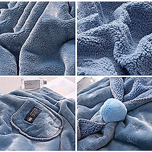 Cozy Fleece Wrap Shawl with Large Front Pockets - Keeps Hands and Shoulders Warm Wearable Blanket Throw Flannel Sherpa Cape for Women