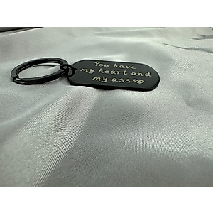 ZAHSY Christmas Gifts for Boyfriend Husband Anniversary Valentines Gifts from Girlfriend Wife You Have My Heart and My Ass Keychain for Boyfriend BF Gifts Husband Birthday Gift