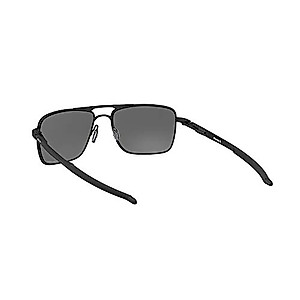 Oakley Men's OO6038 Gauge 6 Titanium Square Sunglasses, Powder Coal/Prizm Black, 57 mm