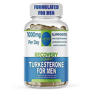 Oomph Body Turkesterone Supplement for Men | Muscle Recovery Supplements | Ajuga Turkestanica Extract | Supplements for Muscle Gains and Exercise Recovery