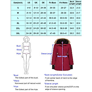 GRACE KARIN Women’s Winter Warm Thickened Outerwear Zip-up Coat Faux Fur Hood Parkas Navy L