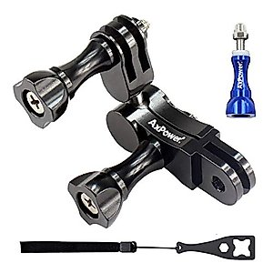 AxPower 360 Degree Swivel Arm for GoPro 3 4 5 6 7 8 Aluminum Alloy Rotary Ball Adapter Pivot Mount Extension Accessories for Campark ACT76 AKASO EK7000 Apeman Sport Camera
