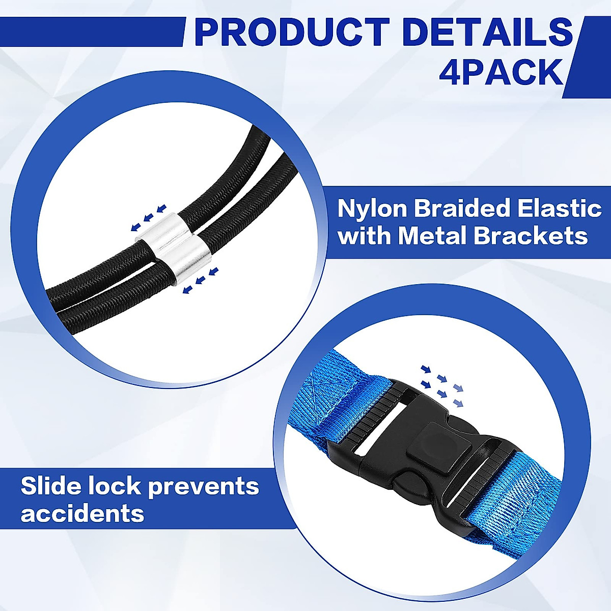 Riakrum Trash Can Lid Lock for 30-50 Gal Heavy Duty Bungee Cord, Trash Can Locks for Animals Outdoor Garbage Lid Lock for Raccoon Squirrels Dogs, Trash Can Not Included (4 Pcs)