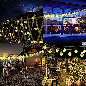 WHEEJE String Lights Solar Garden Lights Outdoor Waterproof 50LED Fairy Lights 8 Mode 7M Solar String Light for Garden Patio Yard Home Christmas for Wedding/Party/Curtain/Garden