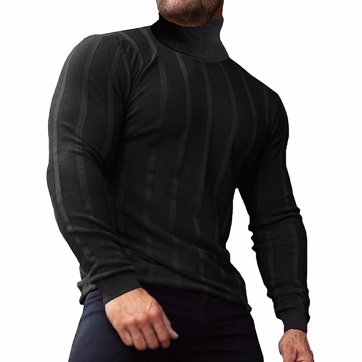 Long Sleeve Turtleneck High Neck Shirt Sweater Men Mens Fleece Pullover Men Jumper Mens Cycling Jersey Long Sleeve T Shirts Men's Mock Neck Mens Mock Turtleneck Shirt Funnel Neck Mens Long Sweater