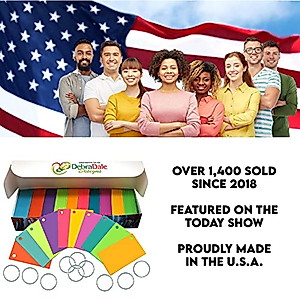 Debra Dale Designs Made in USA 900 Blank Hole Punched Pocket-Size Flash Cards 2" x 3-1/2" 10 Bright Colors 10 Metal Book Rings Standard 65# Card Stock