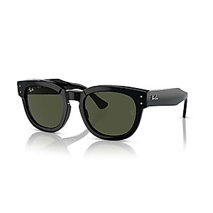 Ray-Ban RB0298S Mega Hawkeye Square Sunglasses, Black/Green, 53 mm