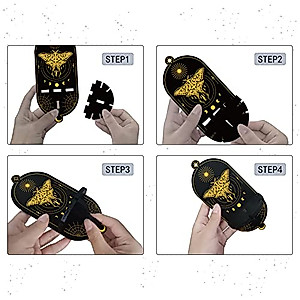 CREATCABIN 2Pcs Small Crystal Shelf Display Butterfly Wooden Crystal Holder Magical Witch Stuff Boho Rustic Altar Shelf for Hanging Crystals Stone Necklace Witchy Room Wall Decor 3.03 x 7.01inch