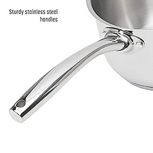 Goodful 12-Piece Classic Stainless Steel Cookware Set with Tri-Ply Base for Even Heating, Durable, Impact Bonded Pots and Pans, Dishwasher Safe Includes Non Stick Frying Pan, Chrome