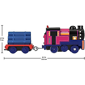 Fisher-Price Thomas and Friends Ashima Toy Train, Battery-Powered Motorized Engine with Cargo Car for Preschool Pretend Play