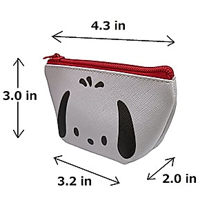 Sanrio Pochacco Face Boat Type Cosmetics Small Pouch Bag 4.3 in (W) × 3 in (H) × 2 in (D)