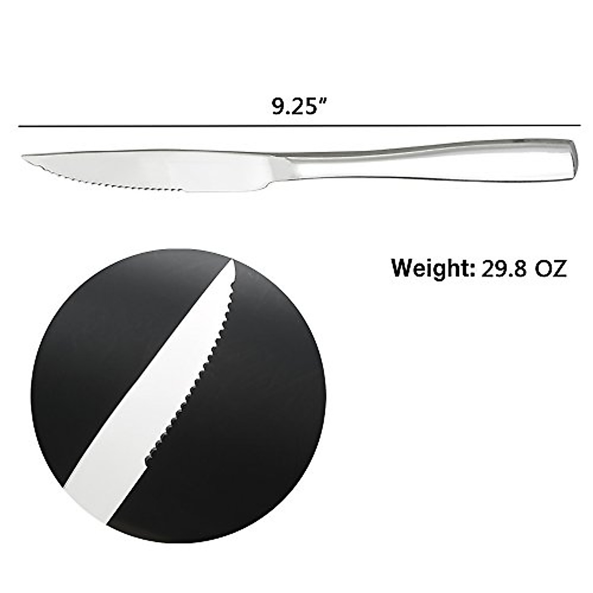 Hommp 8-Piece Stainless Steel Steak Knives for Chefs Commercial Kitchen